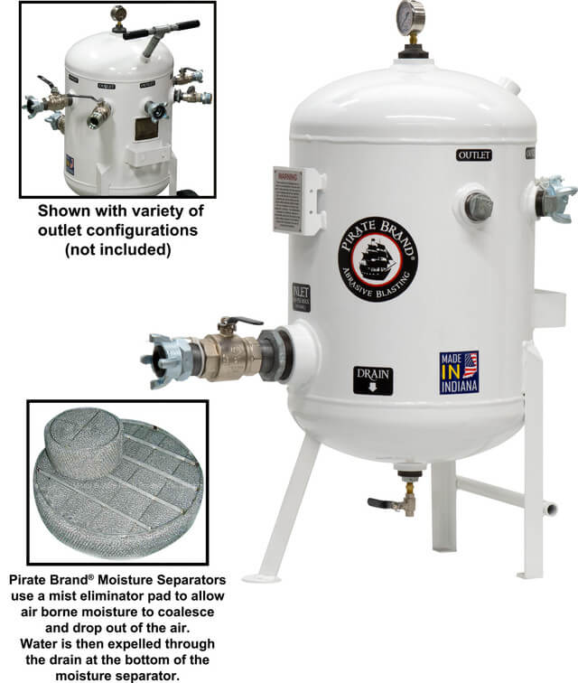 1600 CFM Stationary Moisture Separator – 150 PSI (10.3 BAR) with 4-Lug ...