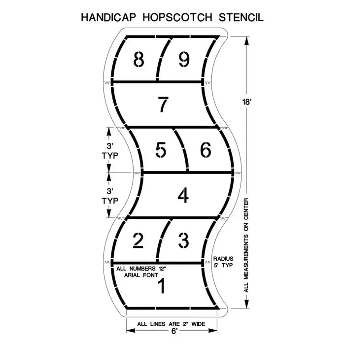 Accessible Playground Hopscotch Stencil — GeneralSprayers